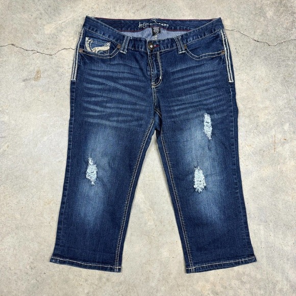 Ariya | Jeans | Ariya Womens Capri Jeans Stretch Denim Big Stitch 3 14 ...